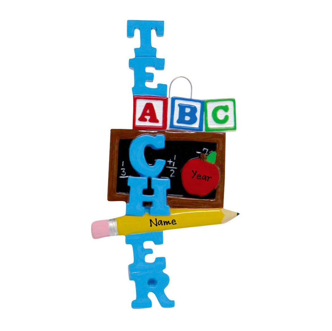 Teacher Ornament - Personalized Teacher Christmas Ornament - Chalkboard ...