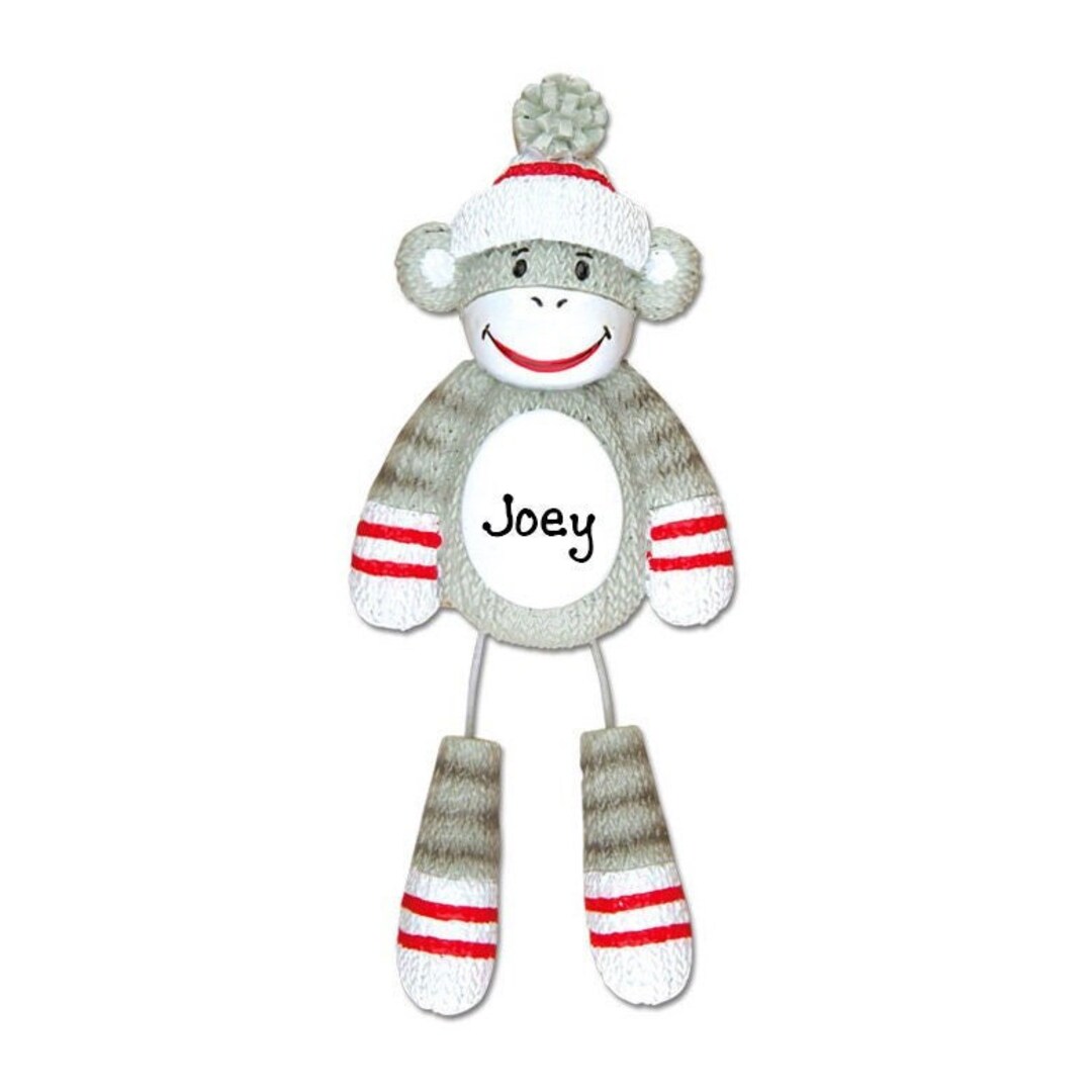 Personalized Sock Monkey Christmas Ornament 2025 - Custom Sock Monkey ...
