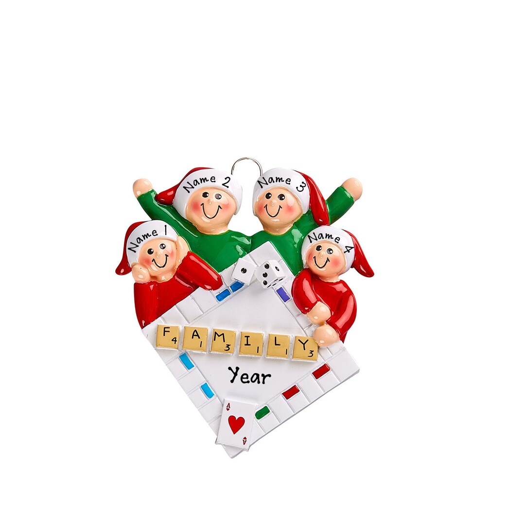 Board Game Ornament Game Night Family of 4 Ornament Family - Etsy