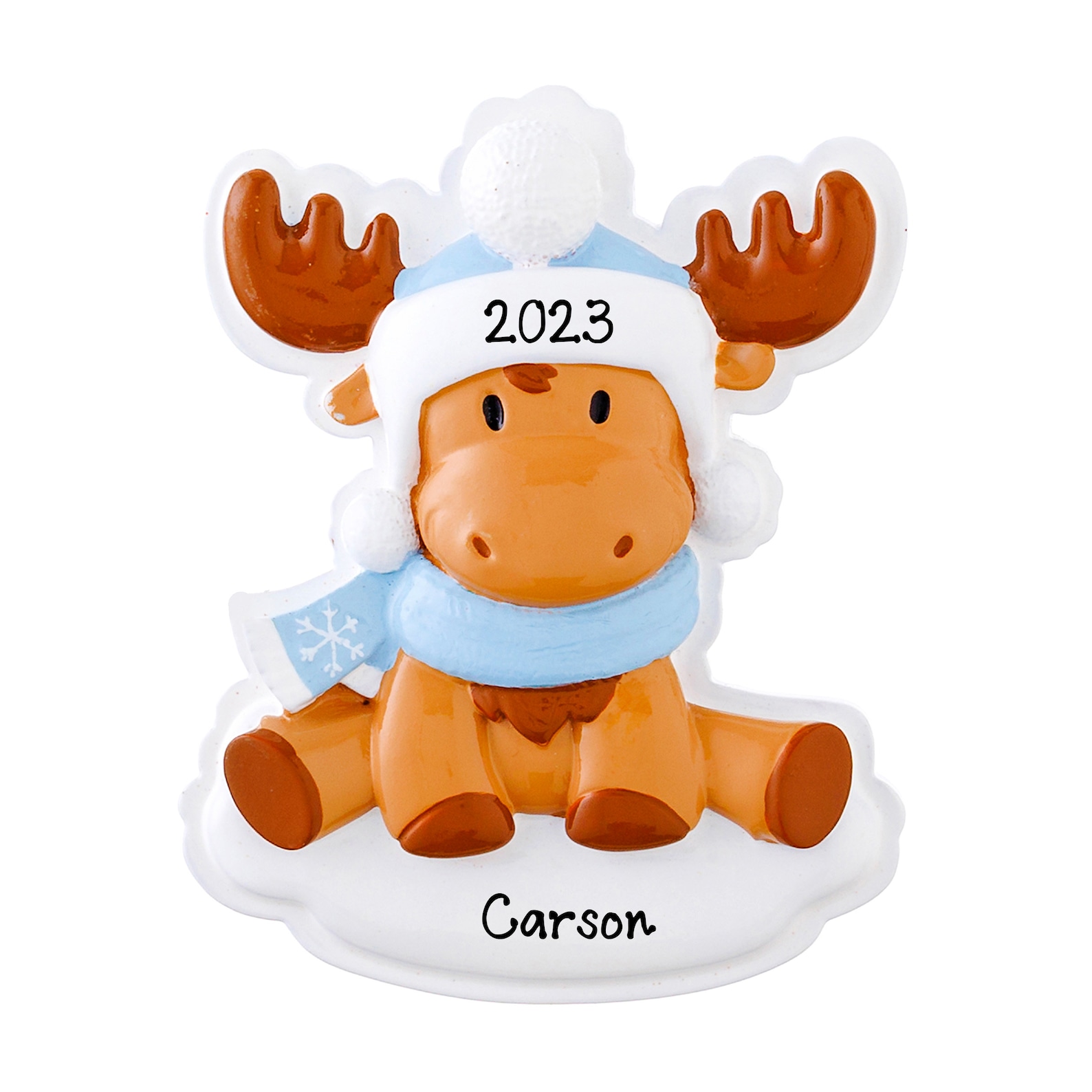 Baby’s First Christmas Ornament – Baby Boy Moose Ornament ...