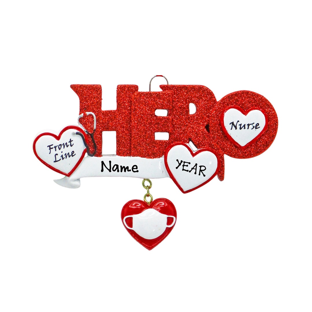 Personalized Front Line Nurse Ornament, Healthcare Hero Christmas Gift ...