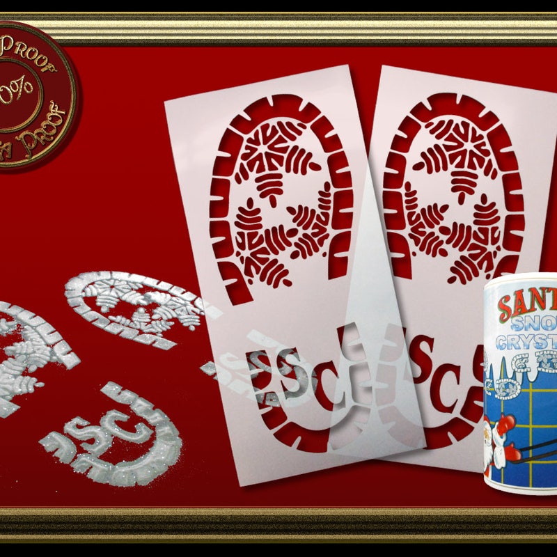 Santas Boot Print Stencil - Etsy