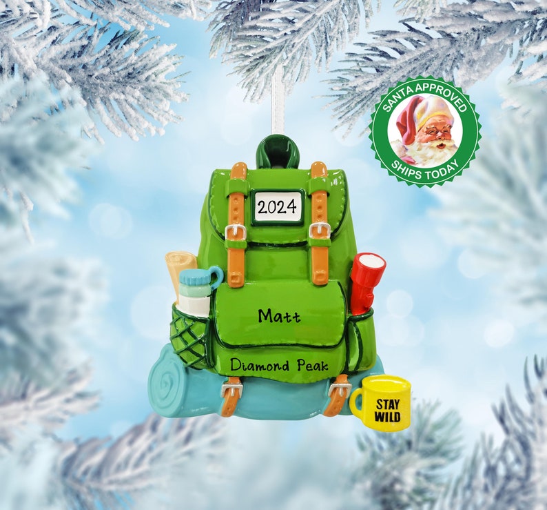 Personalized Hiking Backpacking Ornament 2026 – Camping Christmas ...