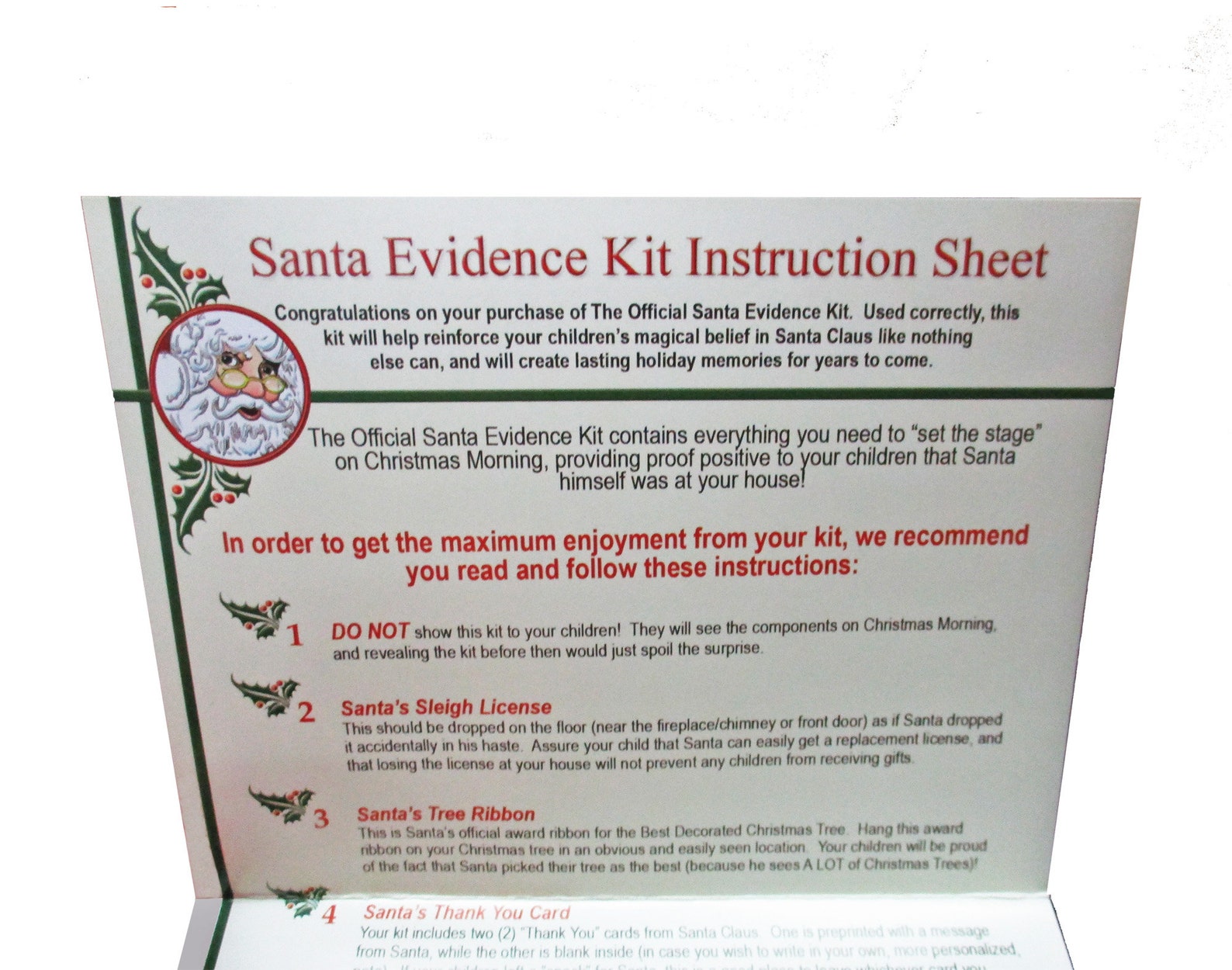 Santa Claus Official Evidence Kit Proof Santa Was Here | Etsy