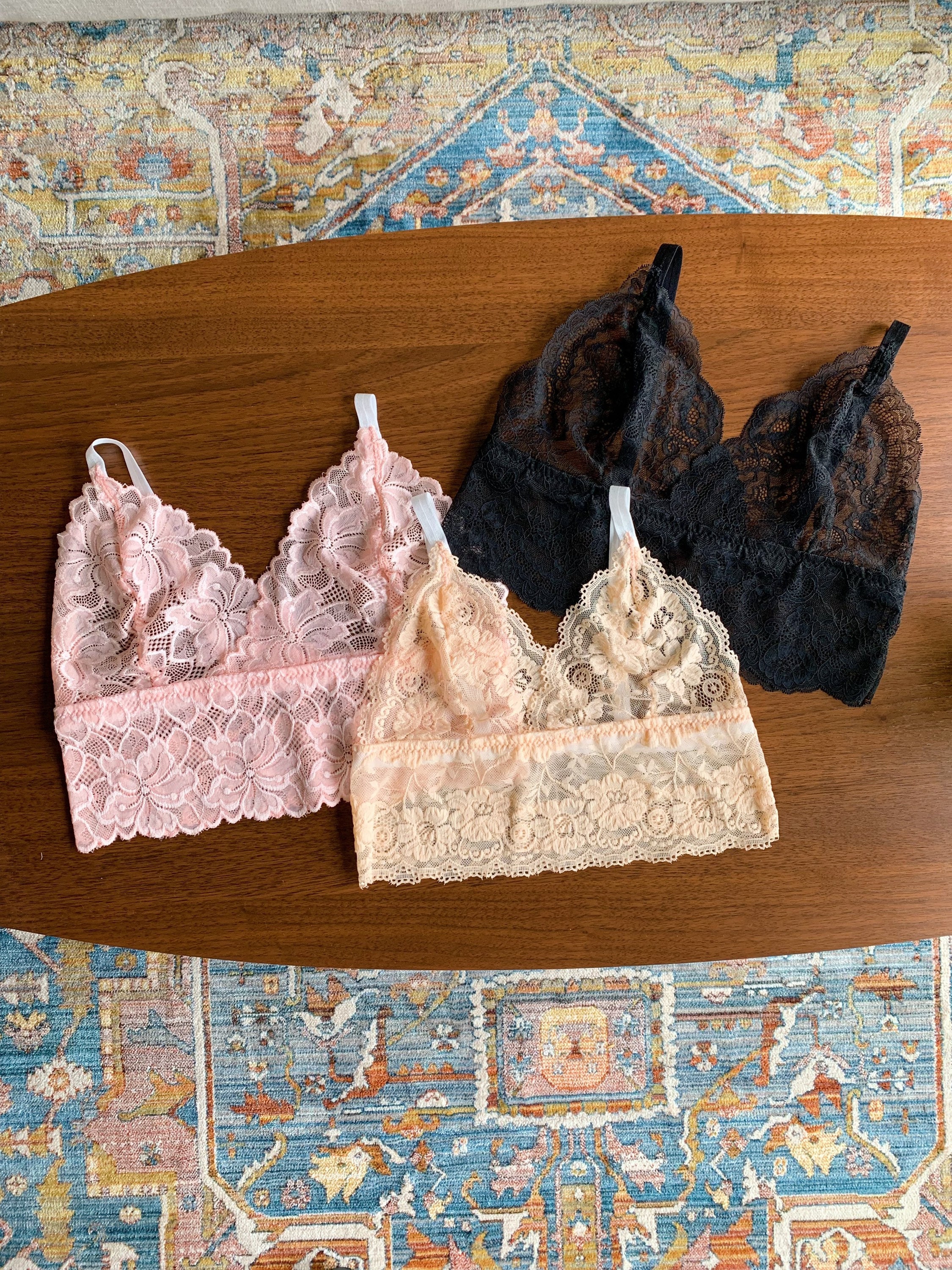 Peach Lace Longline Bralette - Etsy