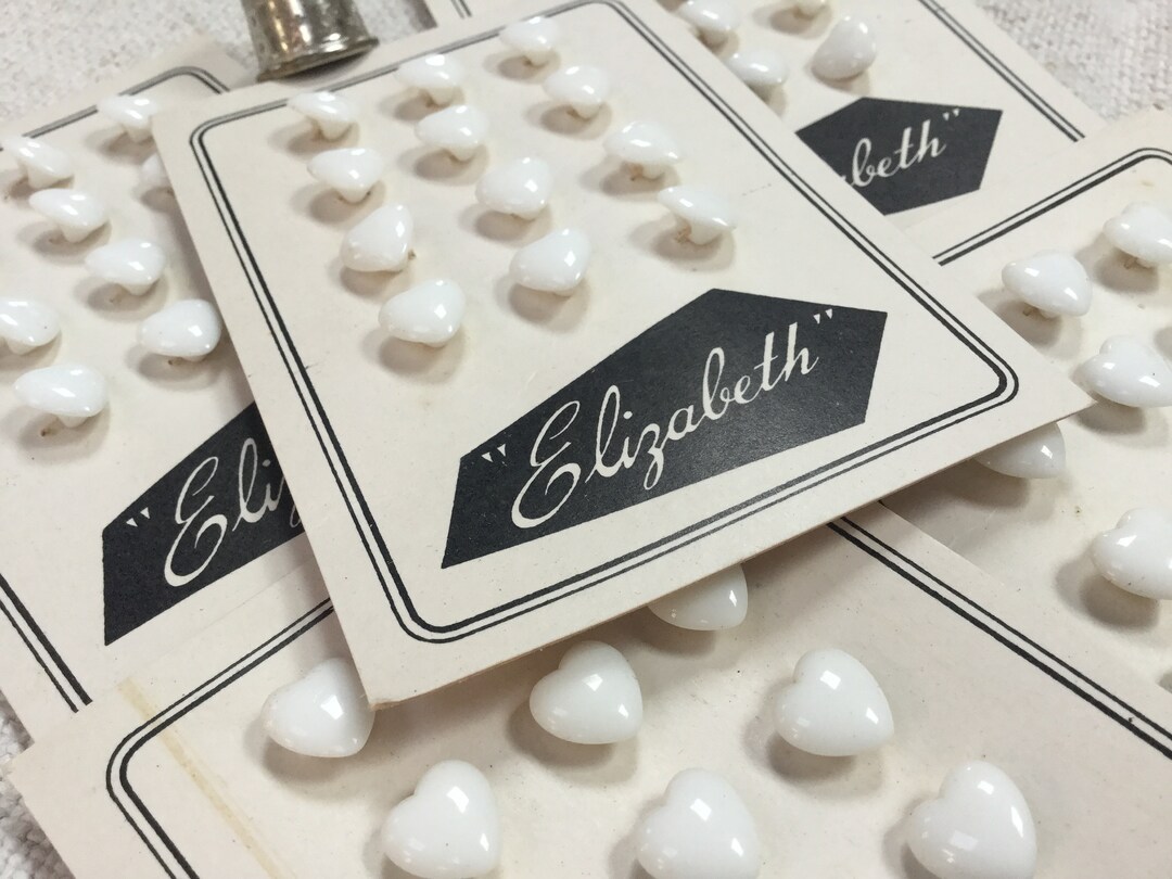 12 Small Glass Buttons, Old, in the Shape of a Heart. Vintage Small ...