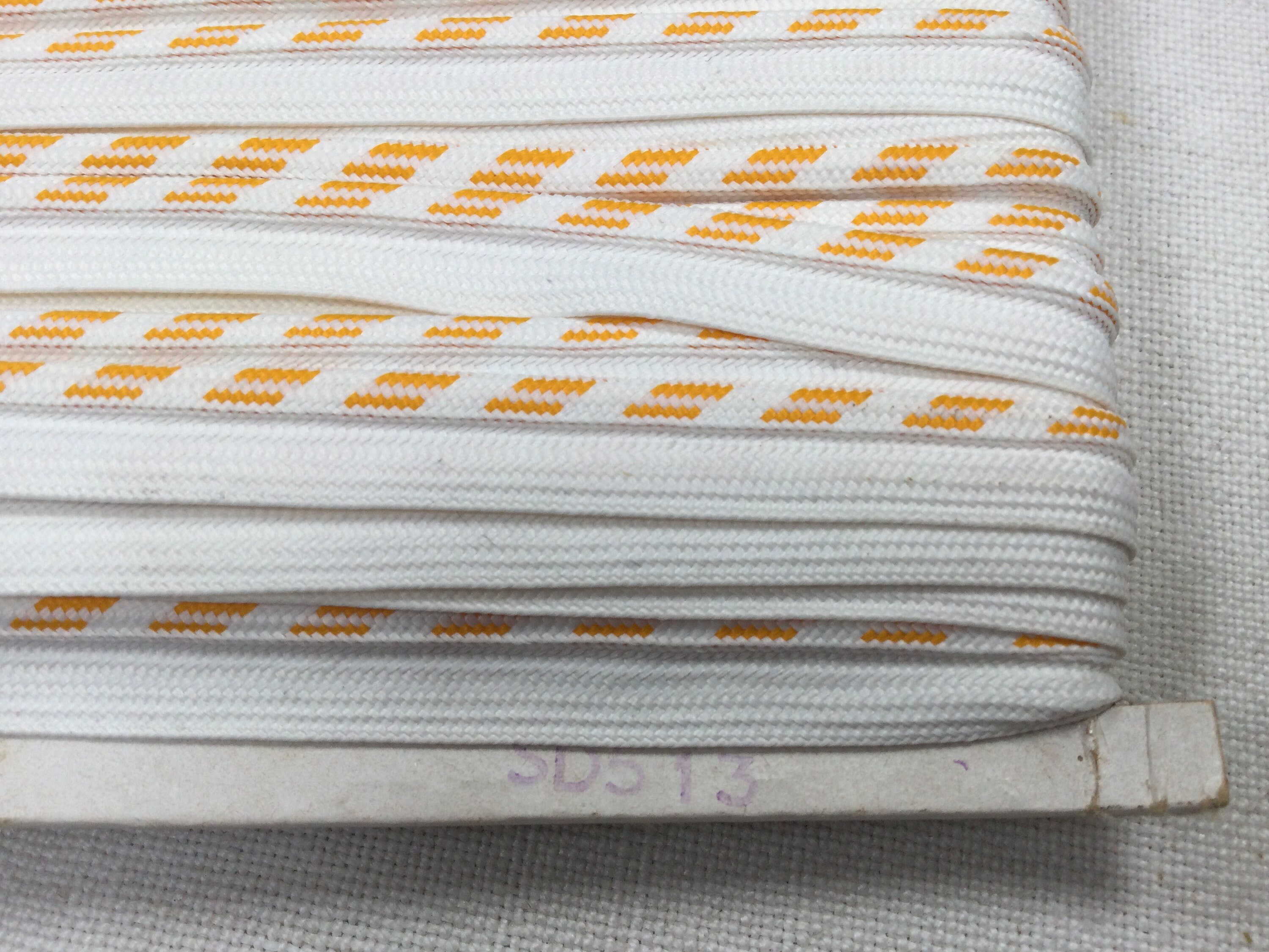 32m of Piping, Edging, Fabric Border, Old, Yellow and White, Cotton ...