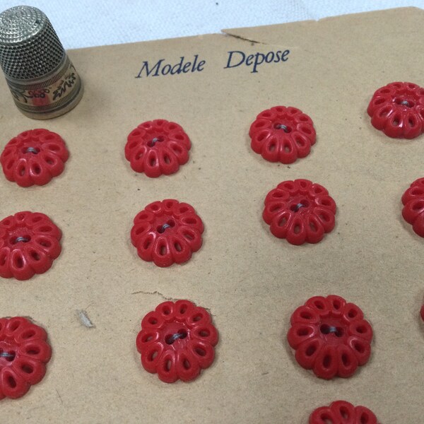 Red Vintage Buttons - Etsy