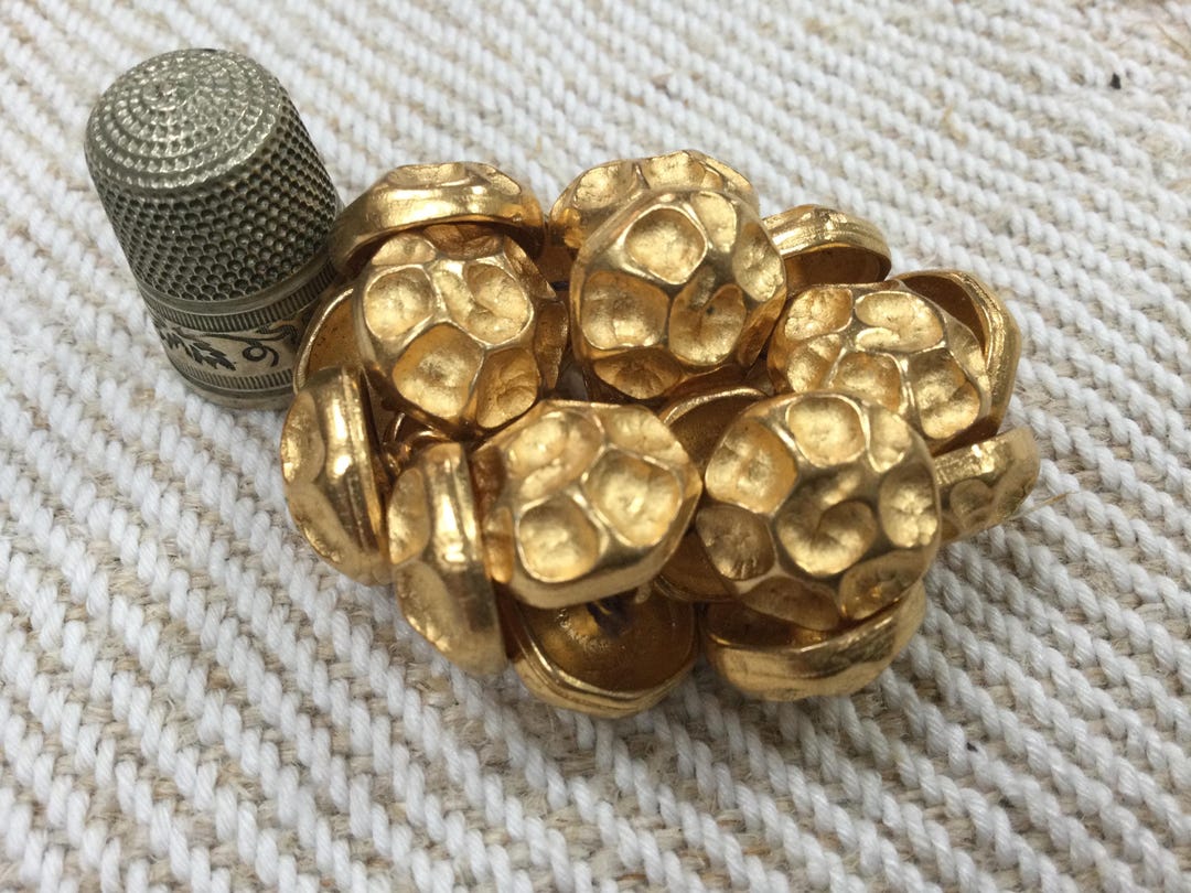 16 Vintage Heavy Metal Buttons, Matt Gold Color. 0"59 - Etsy