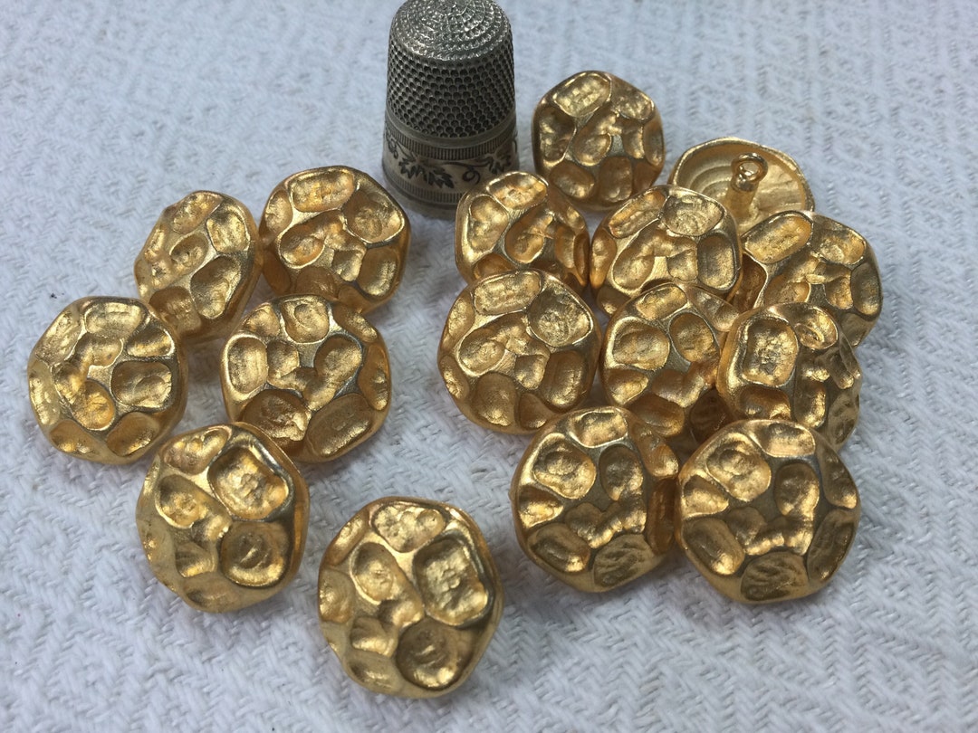 16 Vintage Heavy Metal Buttons, Matt Gold Color. 0"62 - Etsy