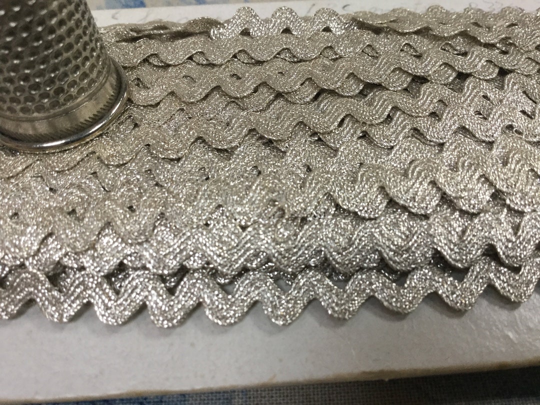 3 Meters Silver Croquet, Ribbon, Galon, Wire, Old 0.70 Cm/ Vintage ...