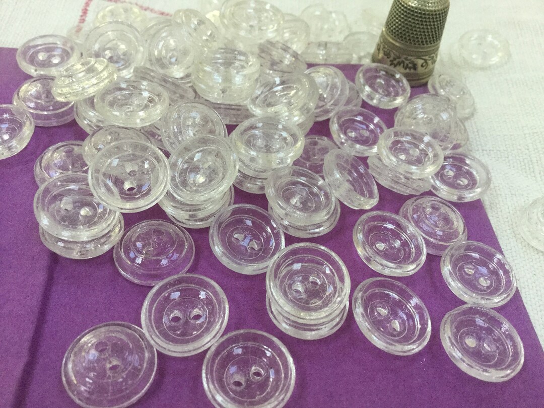 20 Vintage Clear Glass Buttons. 35/64in. - Etsy