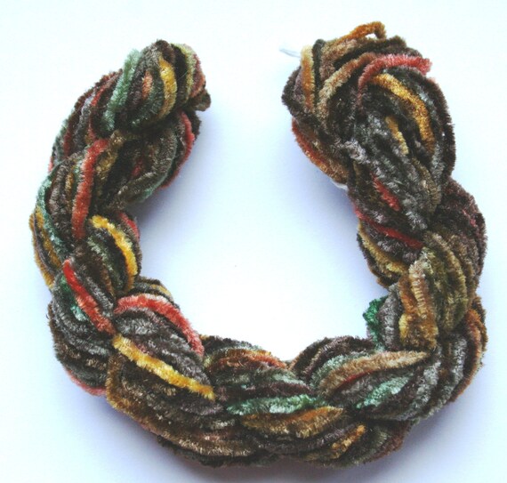 Autumn Pure Silk Chenille Yarn Hand Dyed 15m Mini Skeins | Etsy