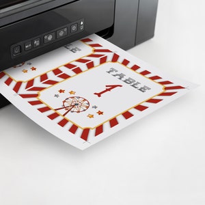 Circus Party Table Numbers Printable Template, Baby Shower or Birthday ...