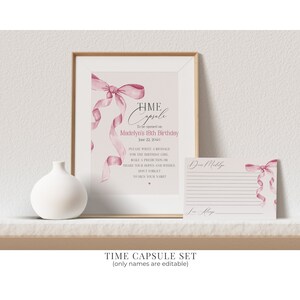 Pink Bow First Birthday Bundle Printable Template, Watercolor Preppy ...