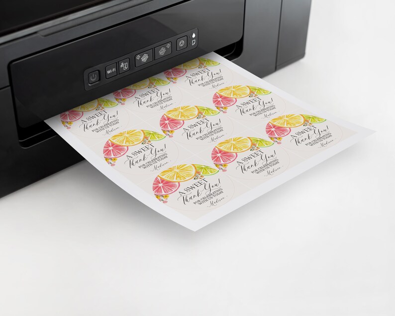 Citrus Floral Circle Favor Tags Printable Template, Coastal Birthday ...