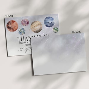 Outer Space Thank You Card Printable Template, Trip Around the Sun Boy ...