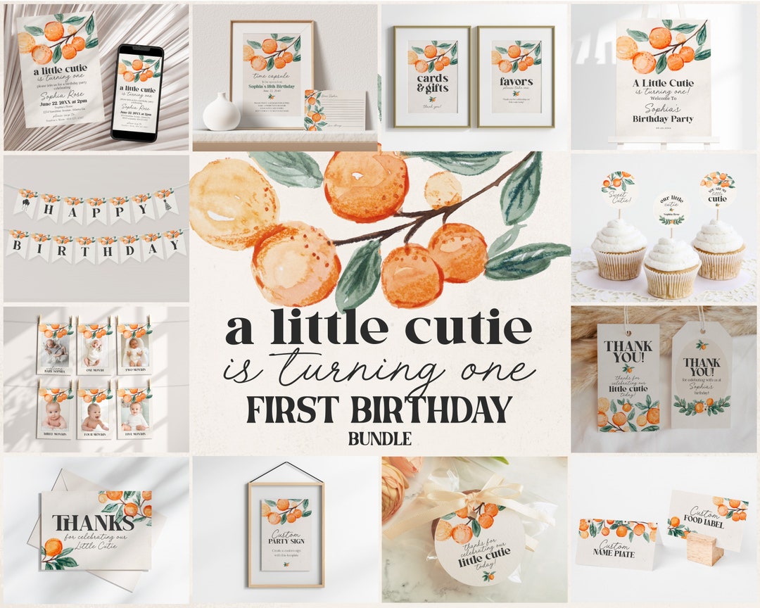 Little Cutie is Turning One Citrus First Birthday Bundle, Cutie ...