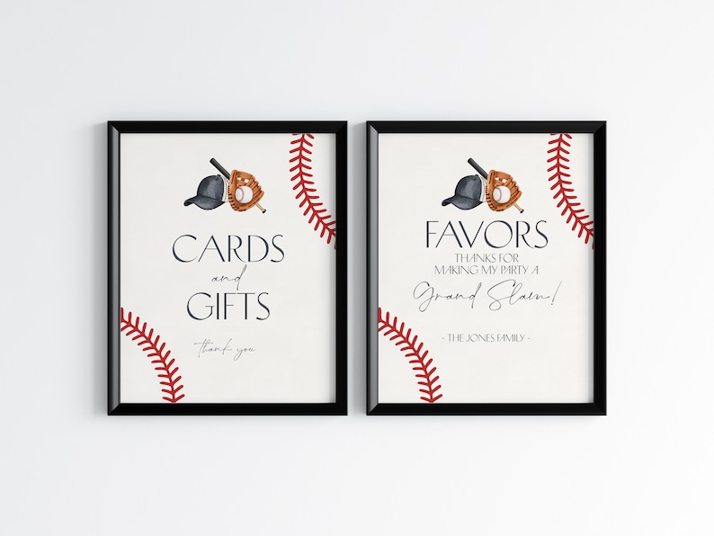 Baseball Cards and Gifts Sign and Favors Sign Template, Little Rookie ...