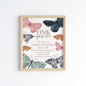 Butterfly Birthday Time Capsule Template, Flutter on Over 1st Birthday ...