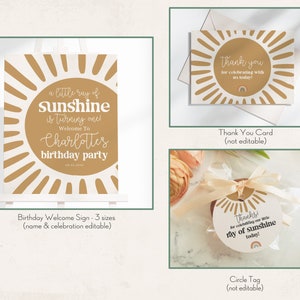 You Are My Sunshine Boho Rainbow Birthday Party Bundle Printable ...