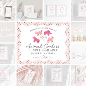 Frosted Animal Cookies Birthday Favor Tags Template, Calling Party ...