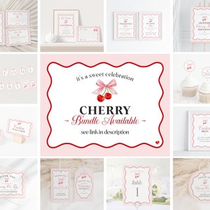 Cherry Sweet Recipe Card Printable Template for Bridal Shower, Cherry ...