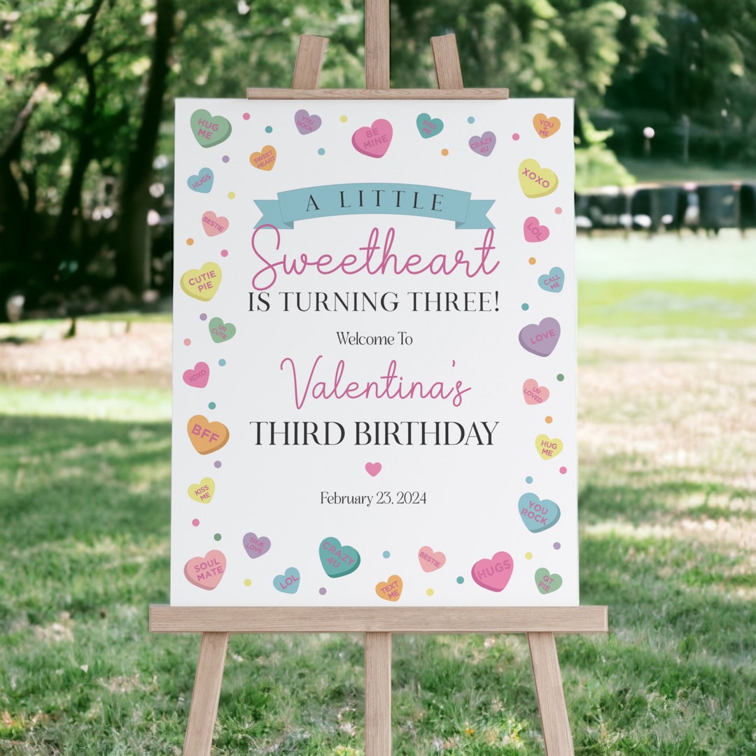 Little Sweetheart Candy Birthday Party Welcome Sign Template, Instant ...