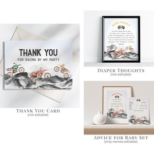 Dirt Bike Baby Shower Bundle Printable Template, Race on Over Baby ...