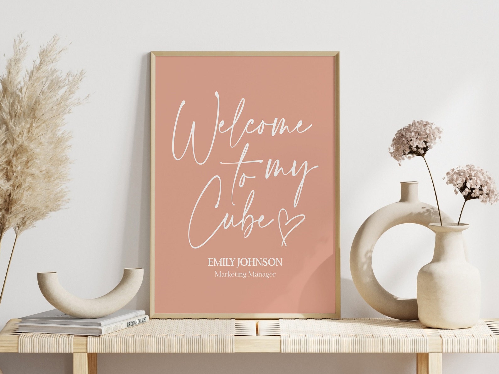 Welcome to My Cube Printable Feminine Office Wall Decor for - Etsy