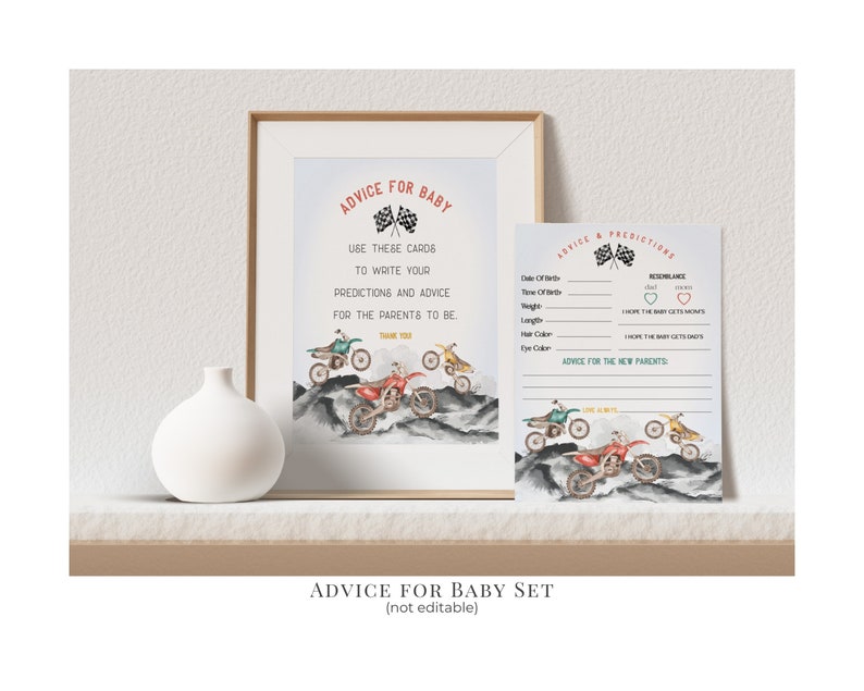 Dirt Bike Baby Shower Bundle Printable Template, Race on Over Baby ...