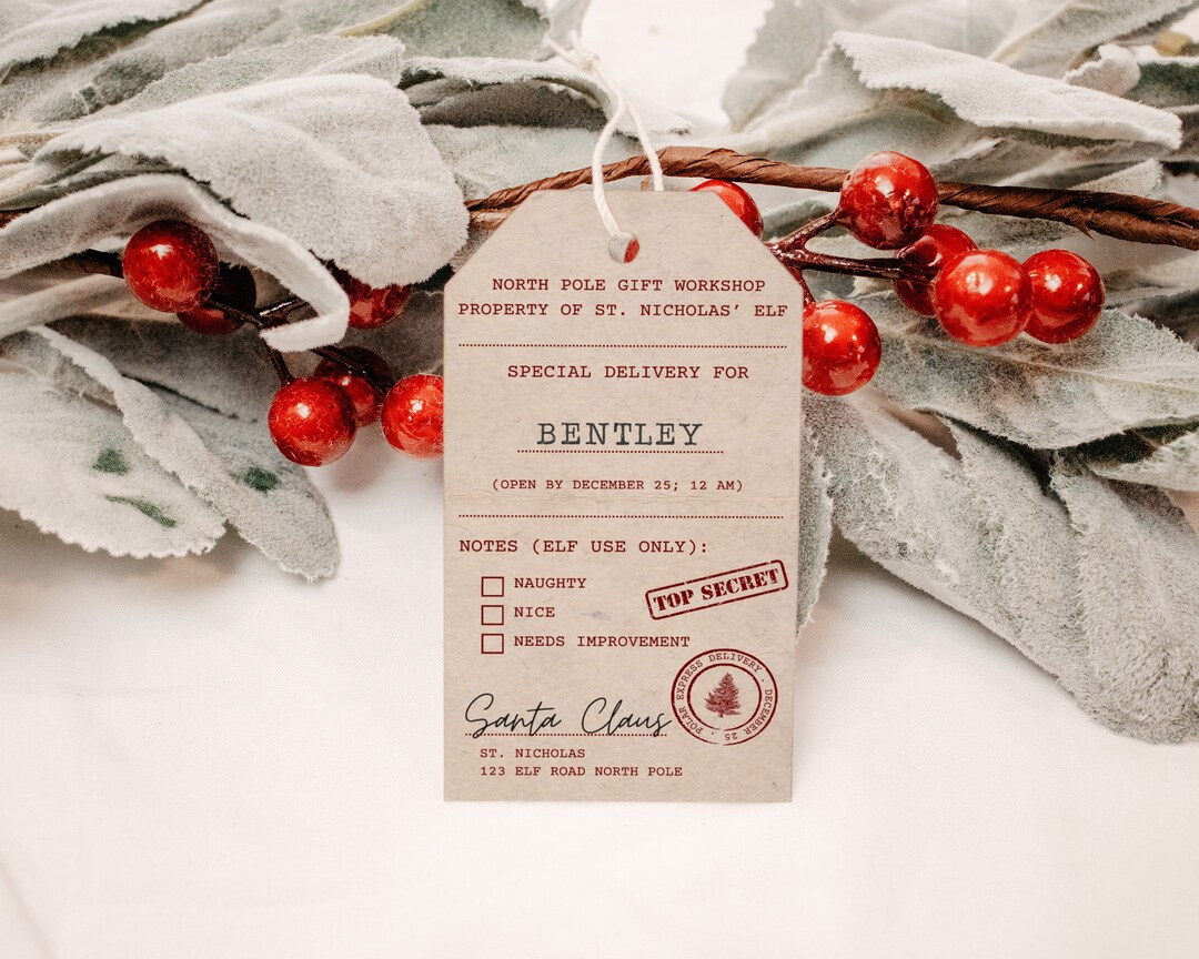 Special Delivery From Santa North Pole Gift Tag Printable, Instant ...