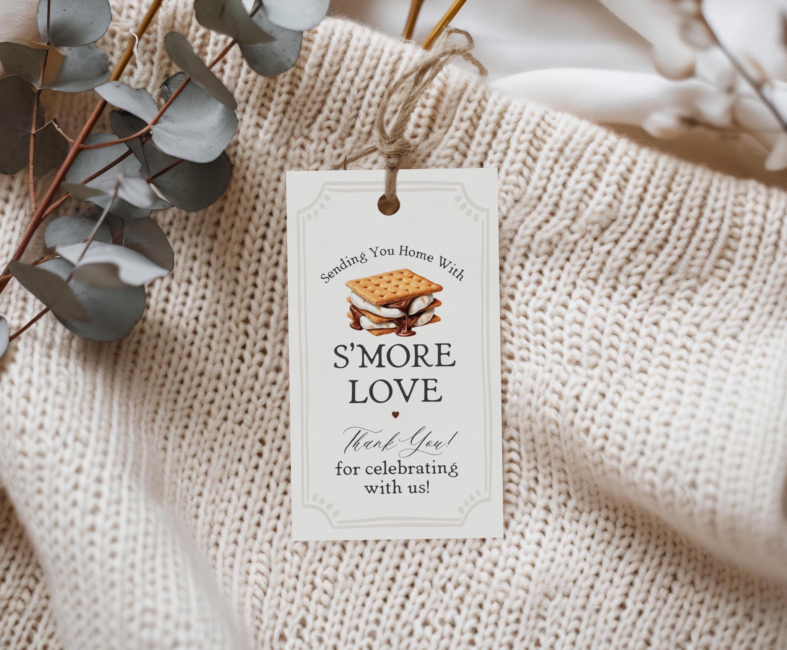 S'more Fall Bonfire Favor Tags Printable Template, Campfire Couples ...