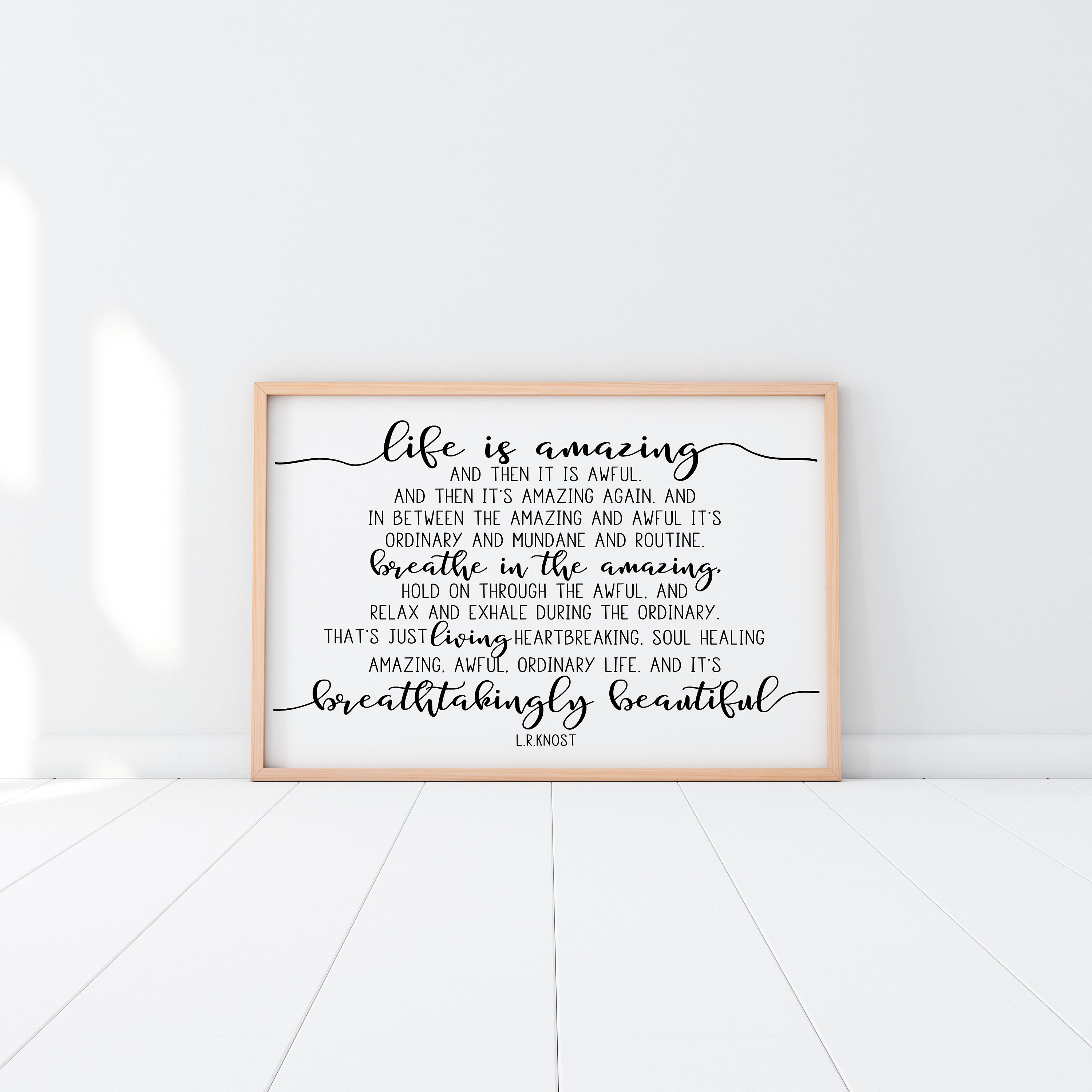 Art & Collectibles Prints Life Is Amazing Poem LR Knost Quote ...