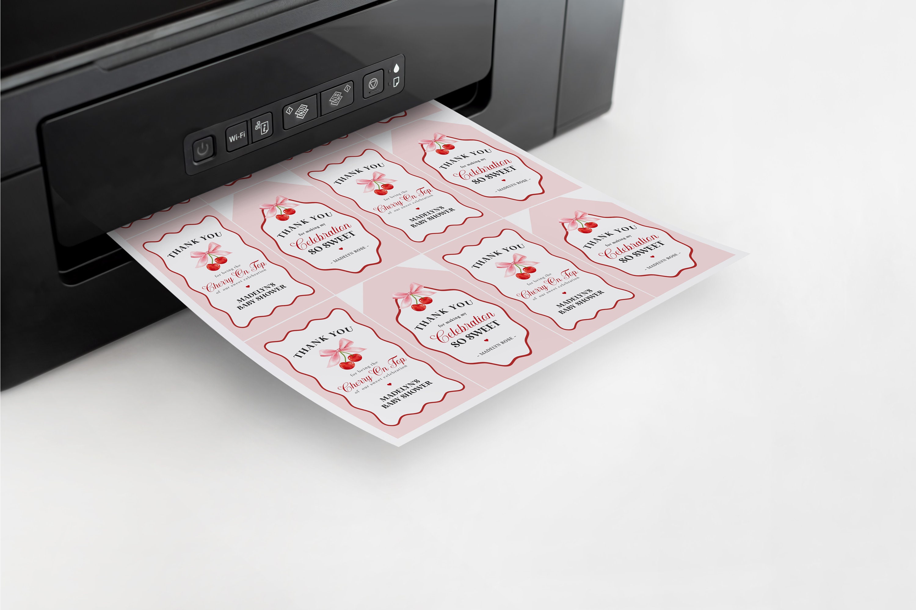 Cherry Sweet Favor Tags Printable Template, Cherry on Top Theme Spring ...