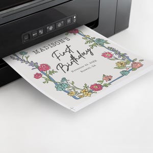 Summer Garden Party Birthday Welcome Sign Template, Bright Floral ...