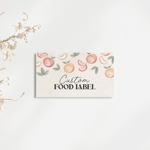 Sweet as a Peach Place Cards Printable Template, Editable Buffet Food ...