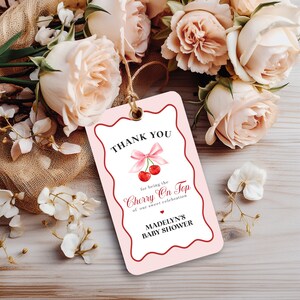 Cherry Sweet Favor Tags Printable Template, Cherry on Top Theme Spring ...