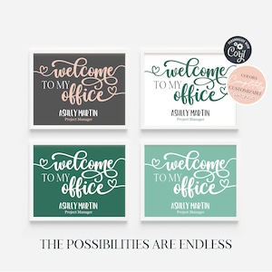 Welcome to My Office Printable, Feminine Office Wall Decor for Women ...