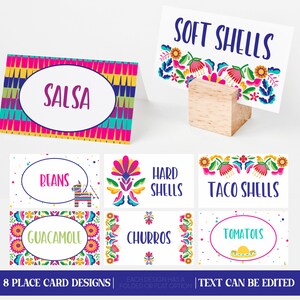 Fiesta Place Cards Printable Template, Easy to Edit Fiesta Birthday ...