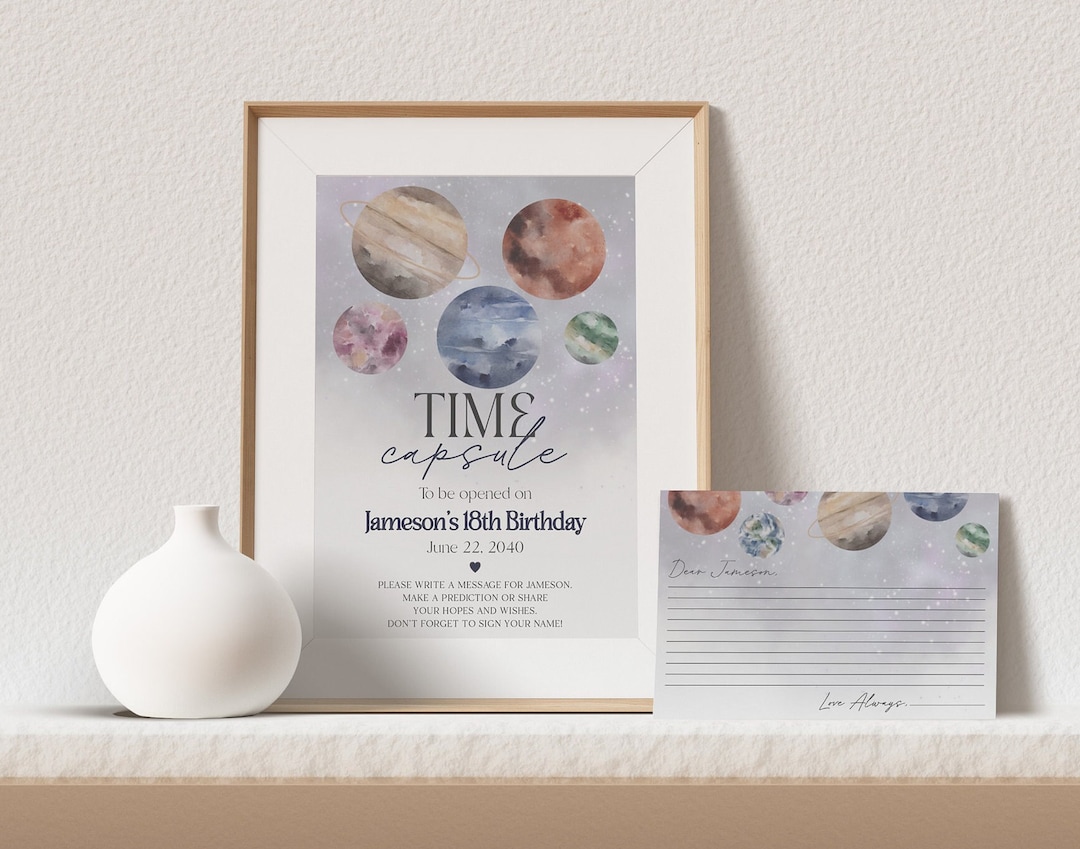 Outer Space Time Capsule Printable Template for First Birthday Party ...