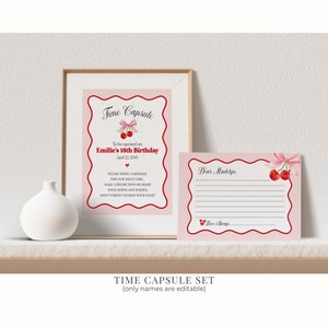 Cherry Sweet Birthday Bundle Printable Template, Cherry on Top Theme ...