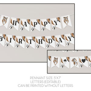 Jungle Siberian Tiger Birthday Party Banner Printable Decor, First ...