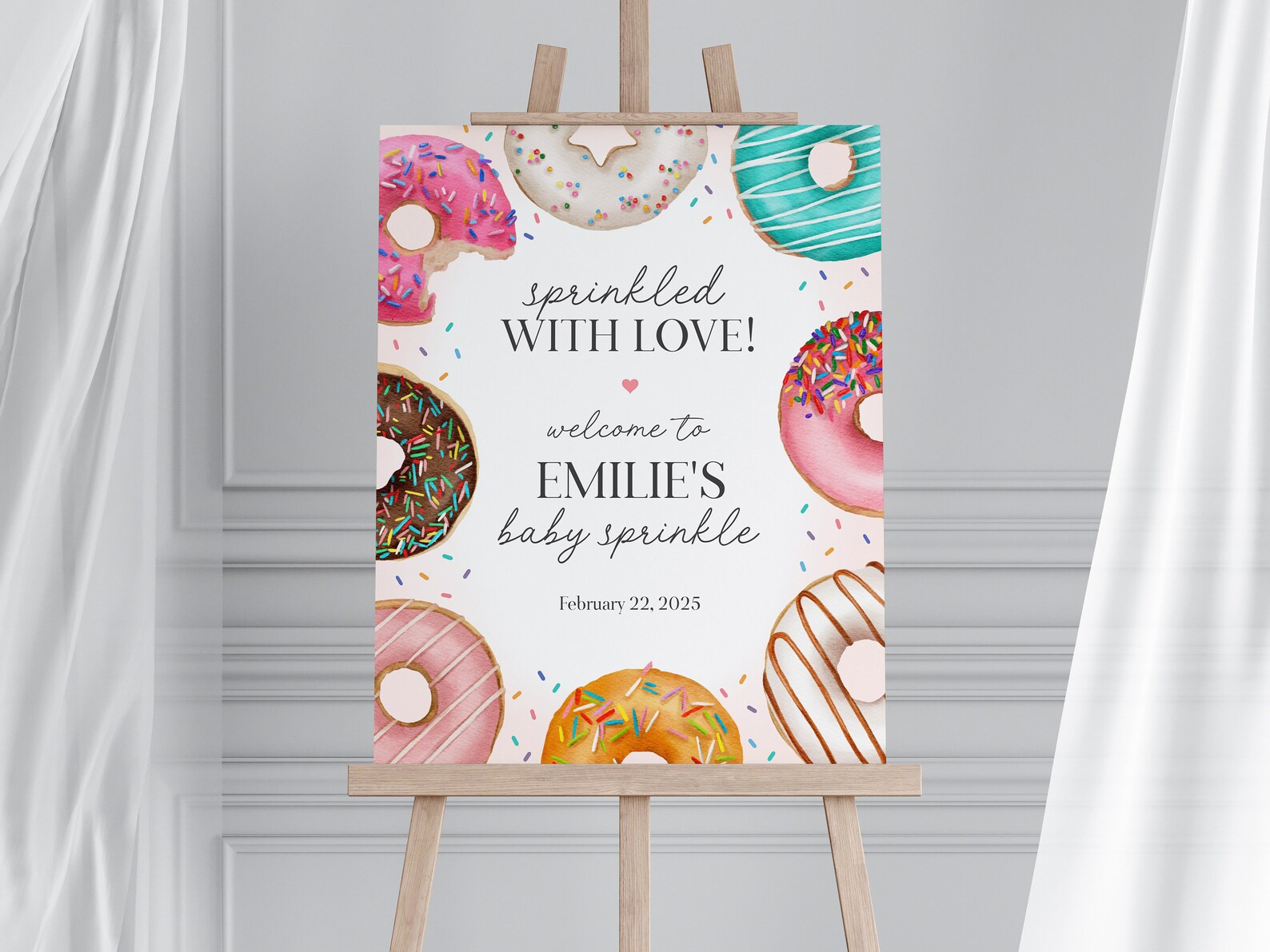 Donut Sprinkles Baby Sprinkle Welcome Sign Template, Sprinkled With ...