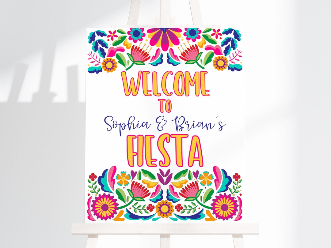 Fiesta Welcome Sign Printable Template, Birthday Party Decor for ...