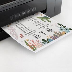 One-der the Sea First Year Milestone Sign Printable Template, Under the ...