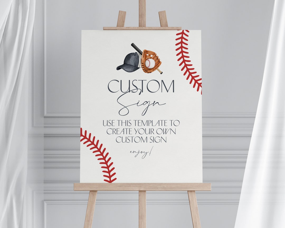 Baseball Custom Sign Printable Template, Little Rookie Theme Boy ...