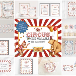 Circus Party Table Numbers Printable Template, Baby Shower or Birthday ...
