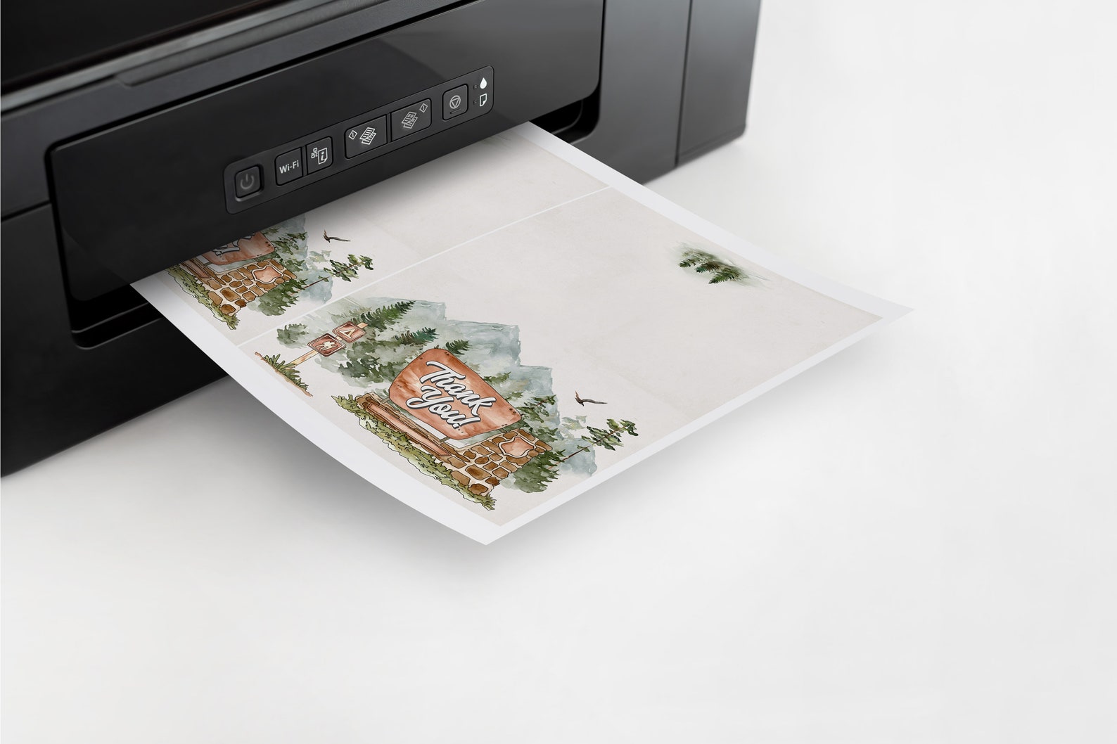 National Park Thank You Card Printable Template, Woodland Outdoor Baby ...