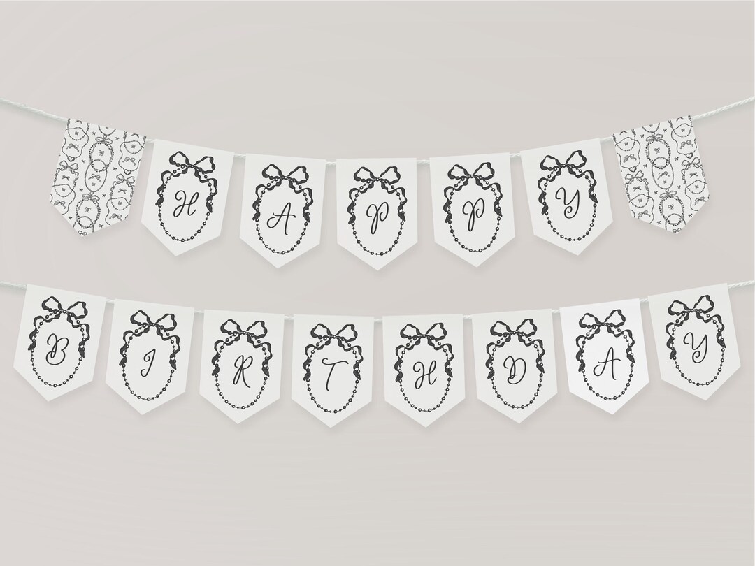 French Theme Little Pearl Happy Birthday Banner Printable Template ...